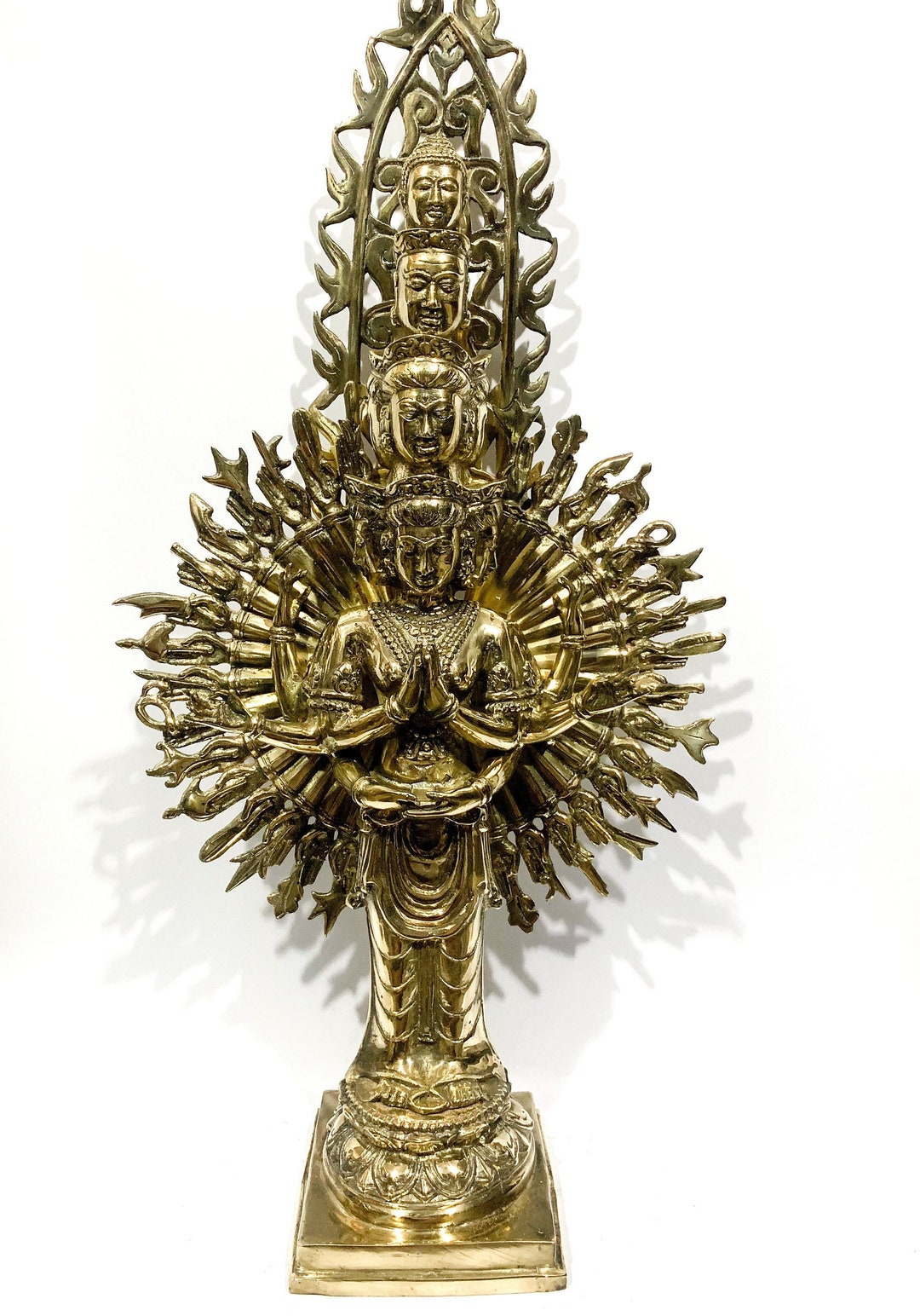 Large Avalokiteshvara Bronze Statue, Thousand Arm Buddha, Home Decor - Etsy