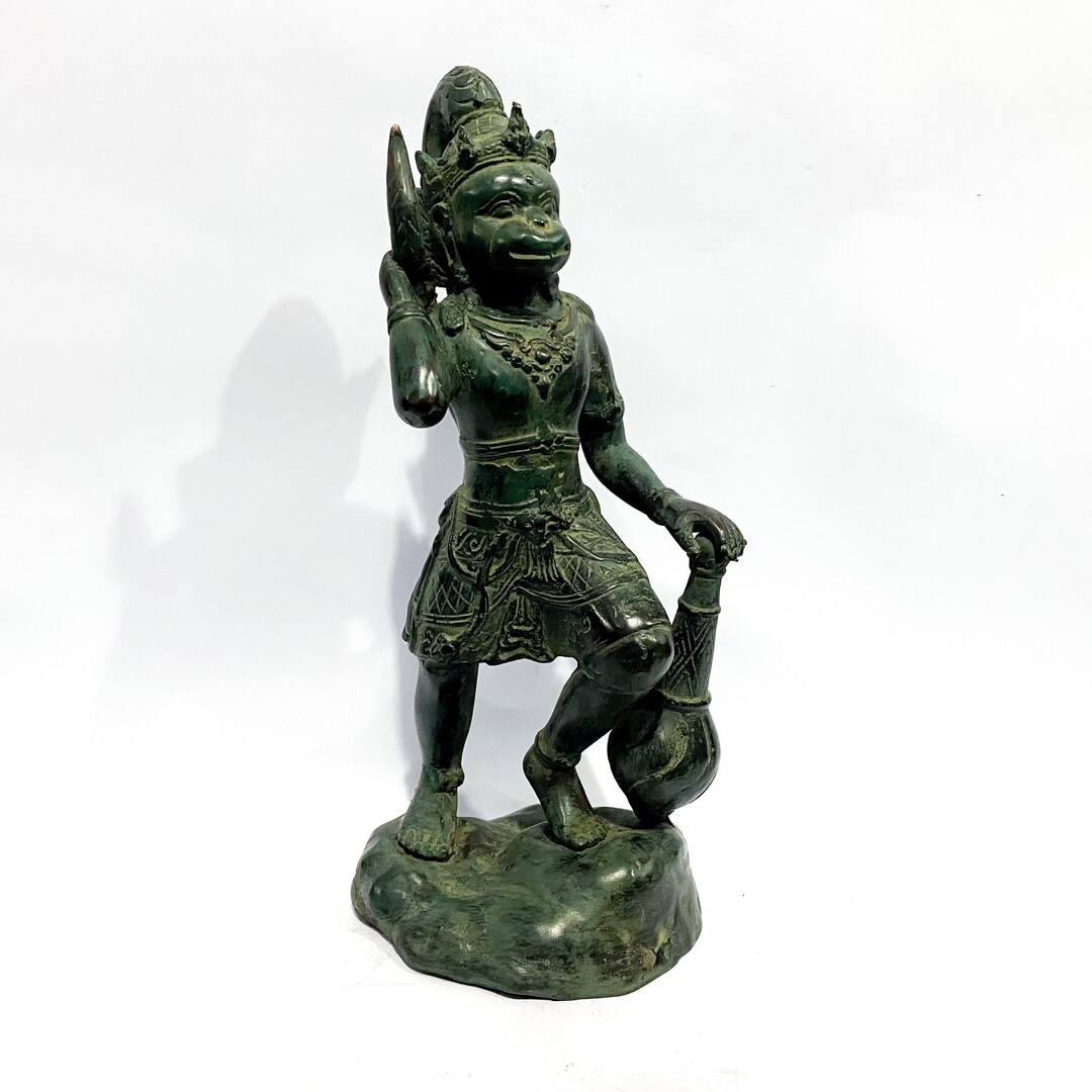 Hanuman Statue, Summer Gift, Antique Bronze Lord Hanuman Figurine ...
