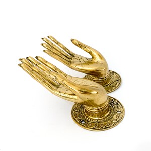 Unique Pair Gold Hand, Valentine Gift, Home Decor, Vintage Hook, Wall ...
