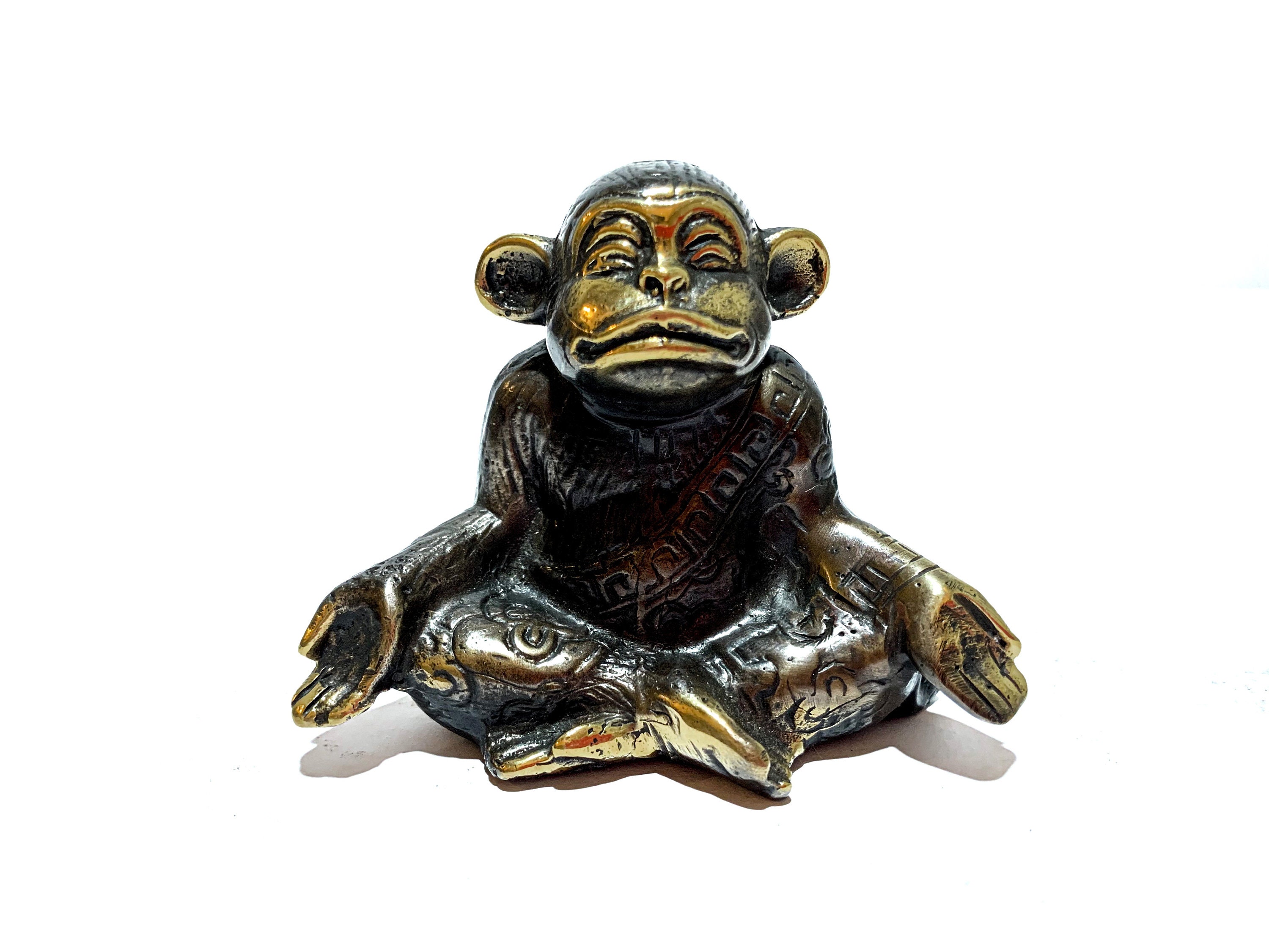 Meditating Monkey Statue Christmas Gift Monkey Gift Gifts - Etsy UK