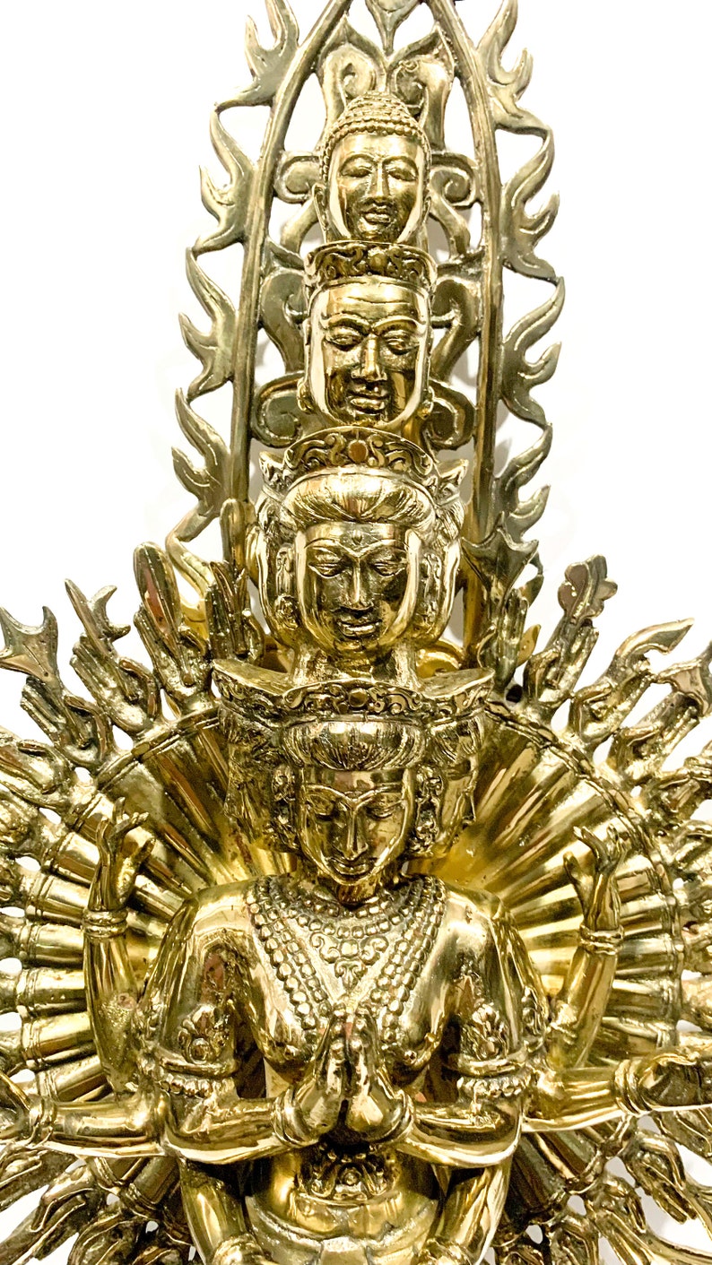 Large Avalokiteshvara Bronze Statue, Thousand Arm Buddha, Home Decor - Etsy