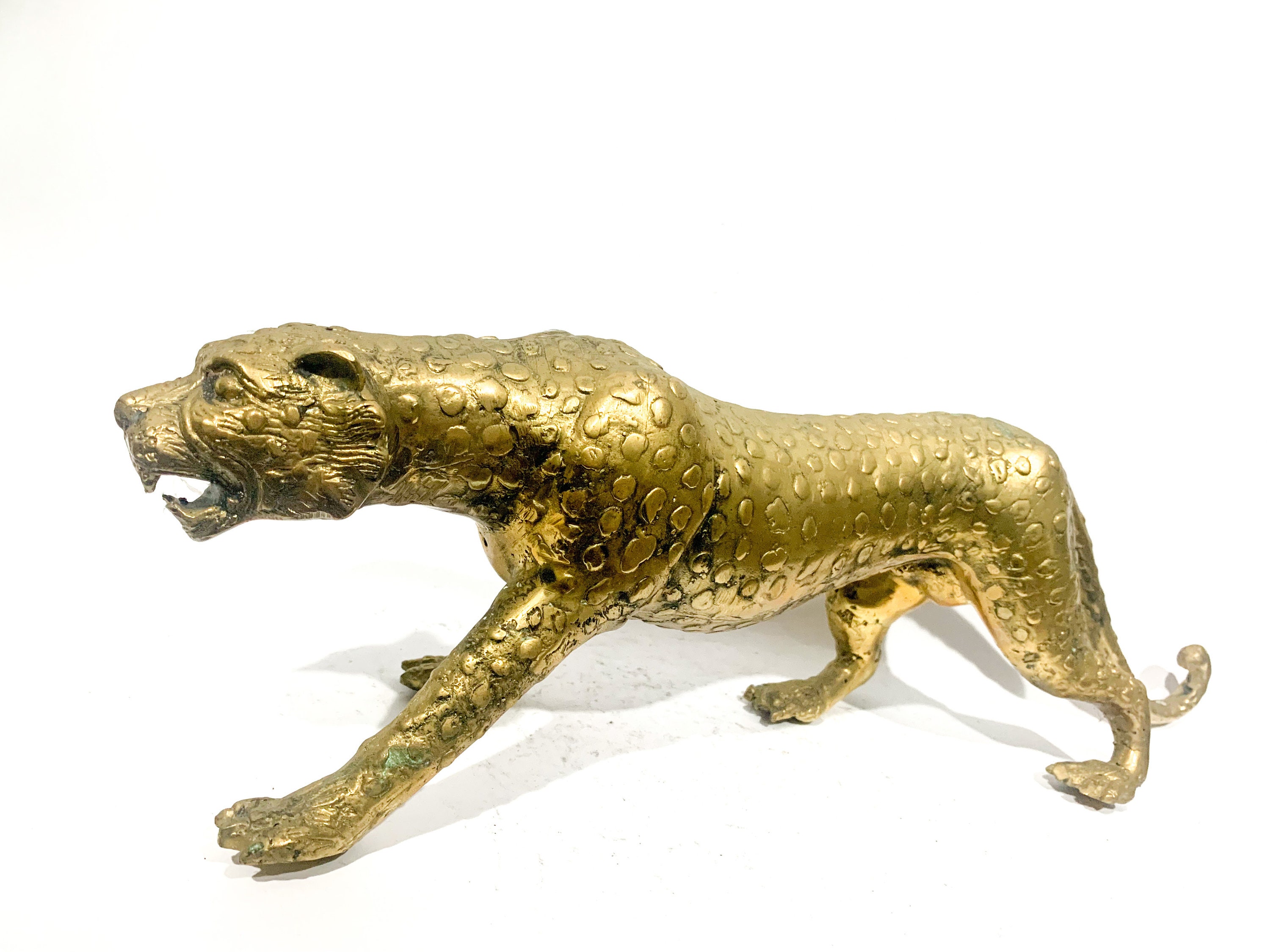 Large Brass Leopard Figurine 17.7 Christmas Gift - Etsy