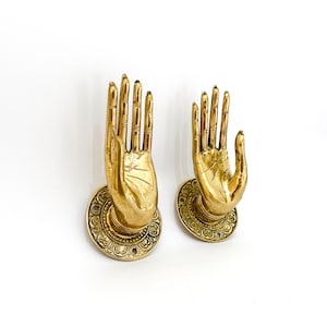 Unique Pair Gold Hand, Valentine Gift, Home Decor, Vintage Hook, Wall ...