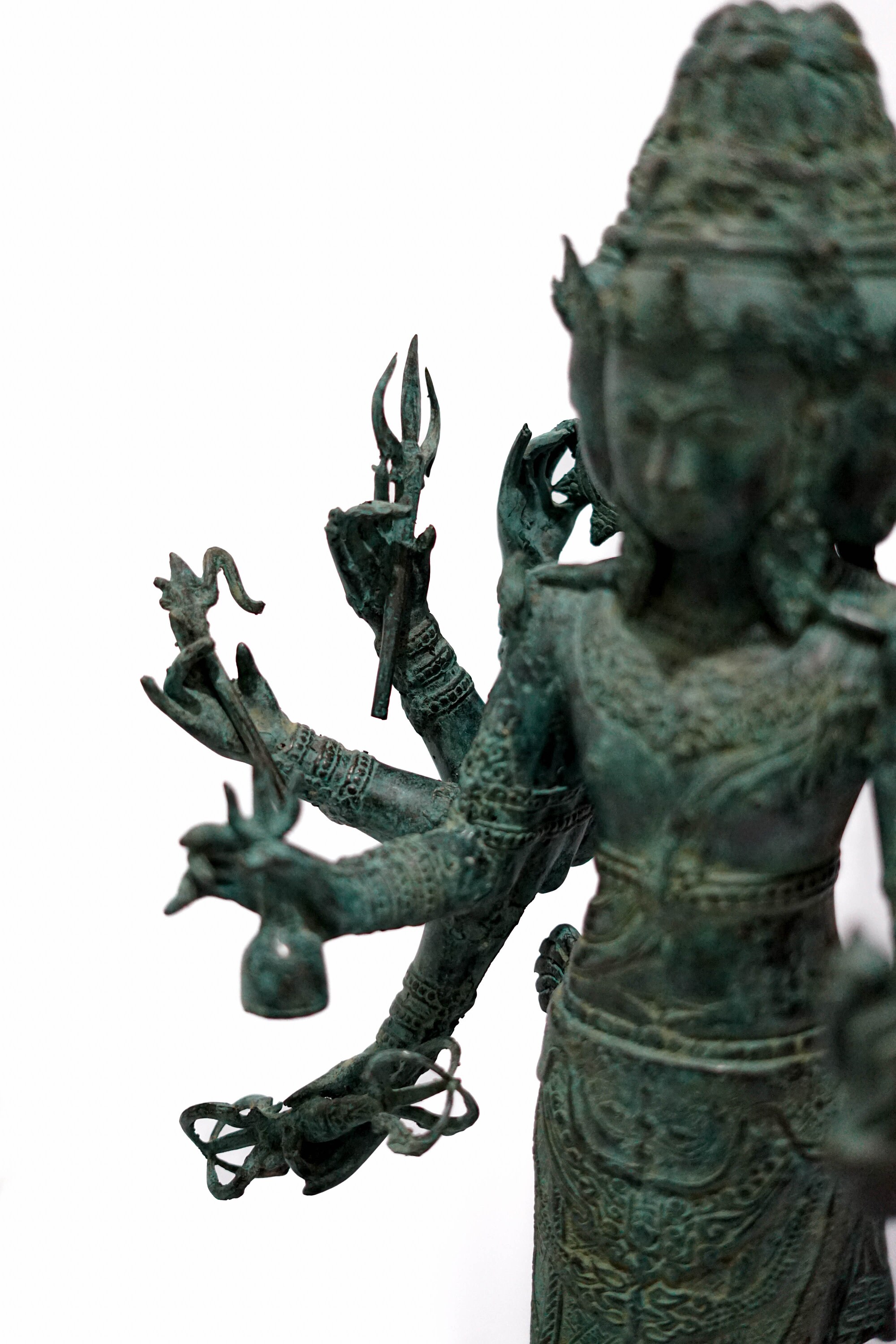 Large Trimurti Statue, Gold Hindu Trinity Sculpture, Brahma Vishnu ...