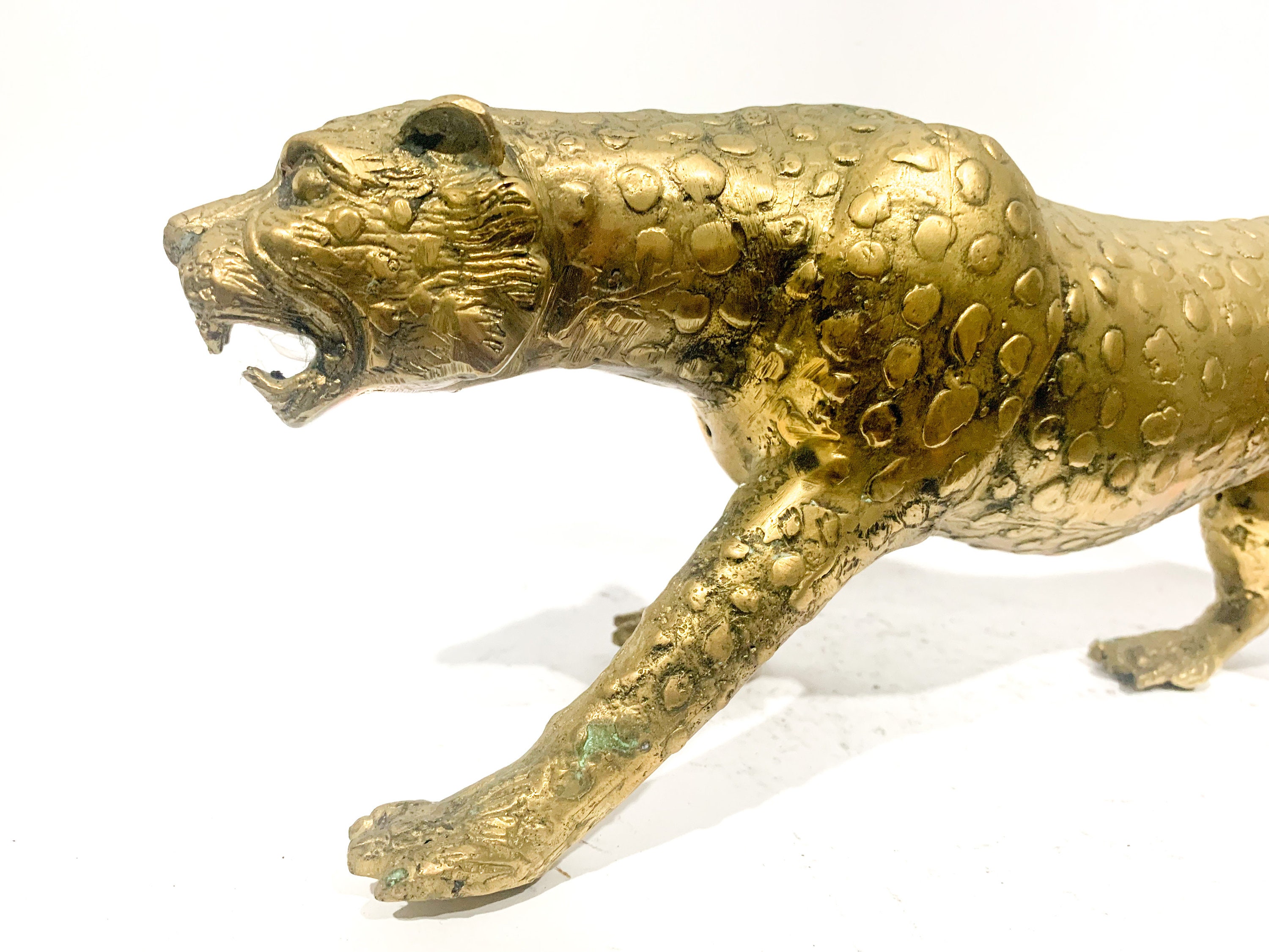 Large Brass Leopard Figurine 17.7 Christmas Gift - Etsy
