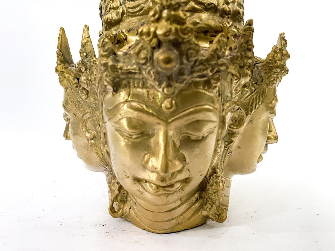 Brahma Head Statue 14.6 Inch, Christmas Gift, Home Decor, Brahma Four ...