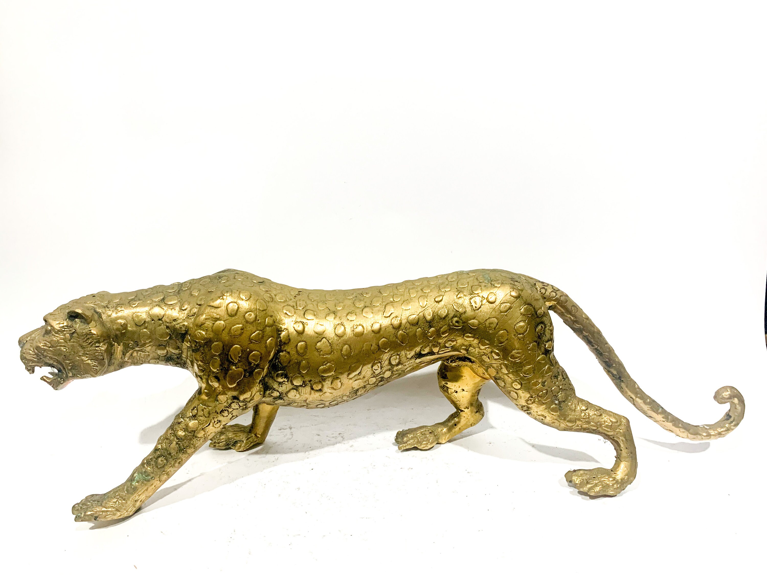 Large Brass Leopard Figurine 17.7 Christmas Gift - Etsy