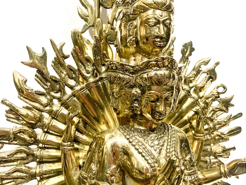 Large Avalokiteshvara Bronze Statue, Thousand Arm Buddha, Home Decor - Etsy