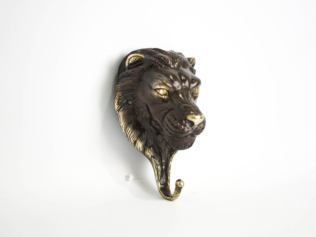 Lion Head Wall Hook, Brass Lion Hook, Unique Coat Hook, Wall Hook ...