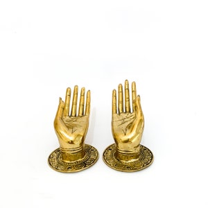 Unique Pair Gold Hand, Valentine Gift, Home Decor, Vintage Hook, Wall ...