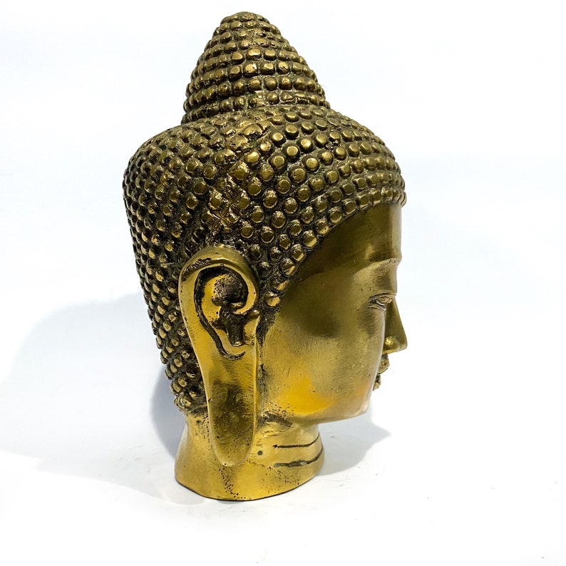 Buddha Head Statue, Christmas Gift, Buddha Decor, Buddhis Art, Smiling ...