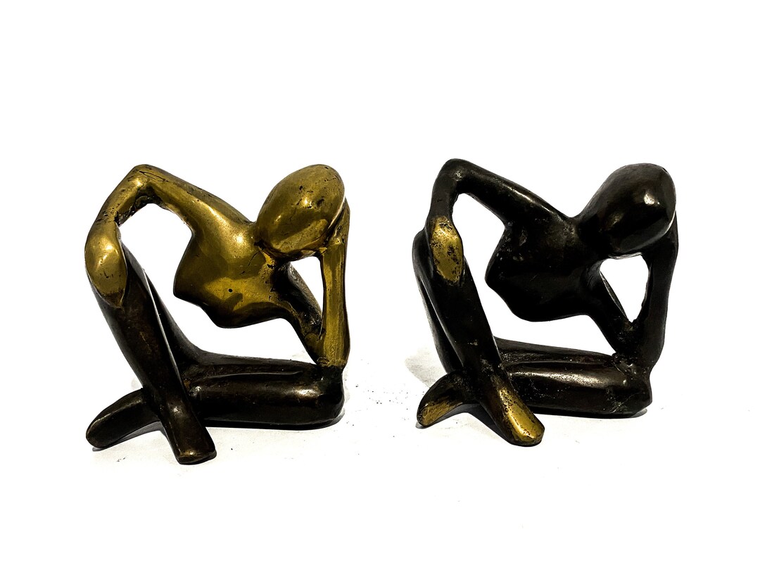 Modern Art Thinker Man Bronze Sculpture, Handmade Home Decor (3.1 Inch ...