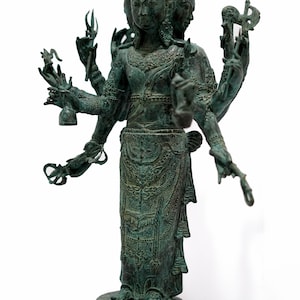 Large Trimurti Statue, Gold Hindu Trinity Sculpture, Brahma Vishnu ...