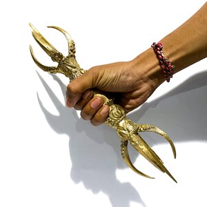 Unique Vajra Dorje 12.2 Thunderbolt Gold Brass Statue, Valentine Gift ...