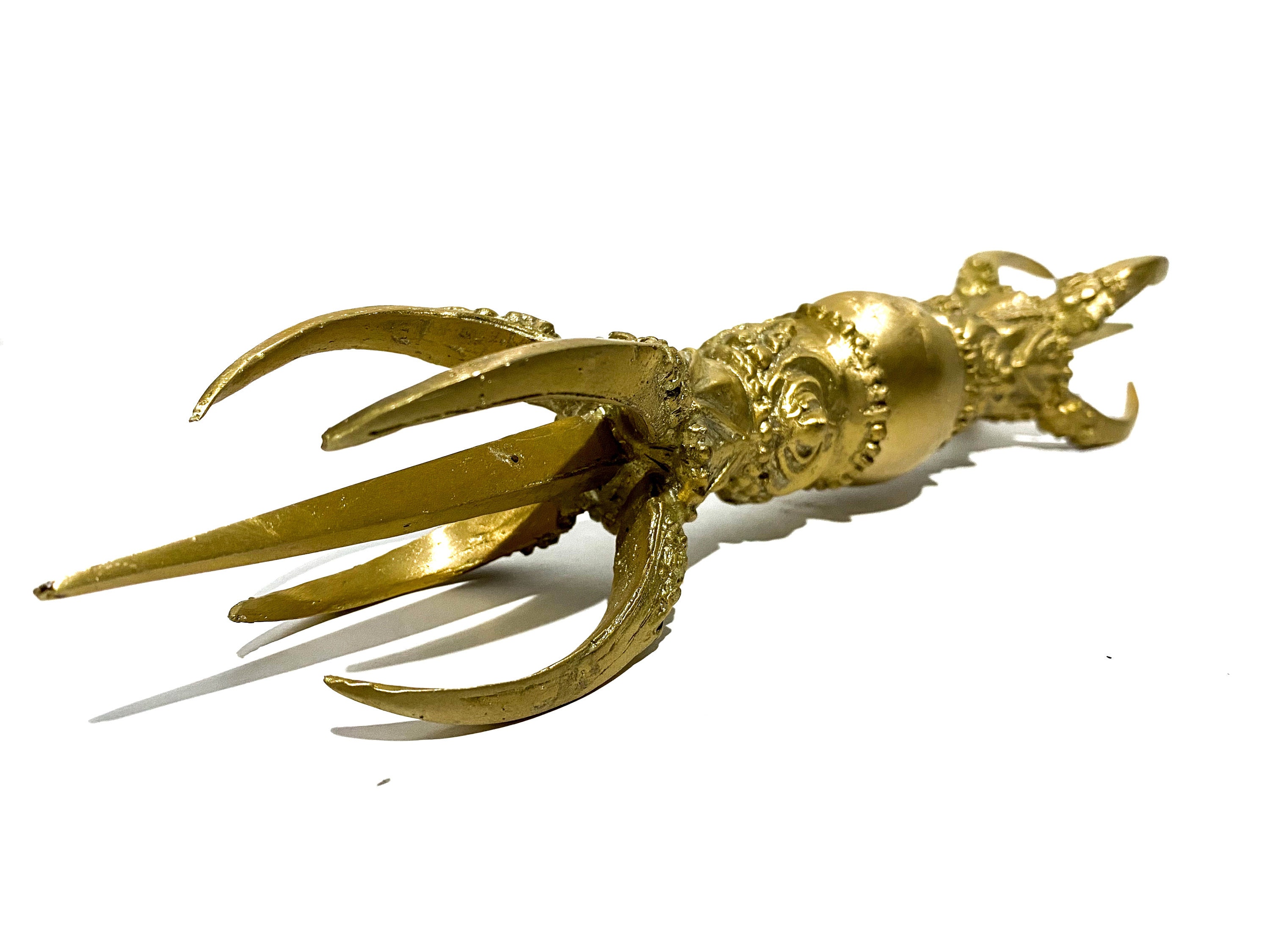 Unique Vajra Dorje 12.2" Thunderbolt Gold Brass Statue, Valentine Gift ...