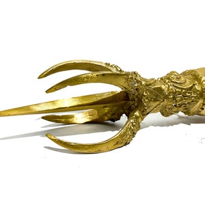 Unique Vajra Dorje 12.2 Thunderbolt Gold Brass Statue, Valentine Gift ...
