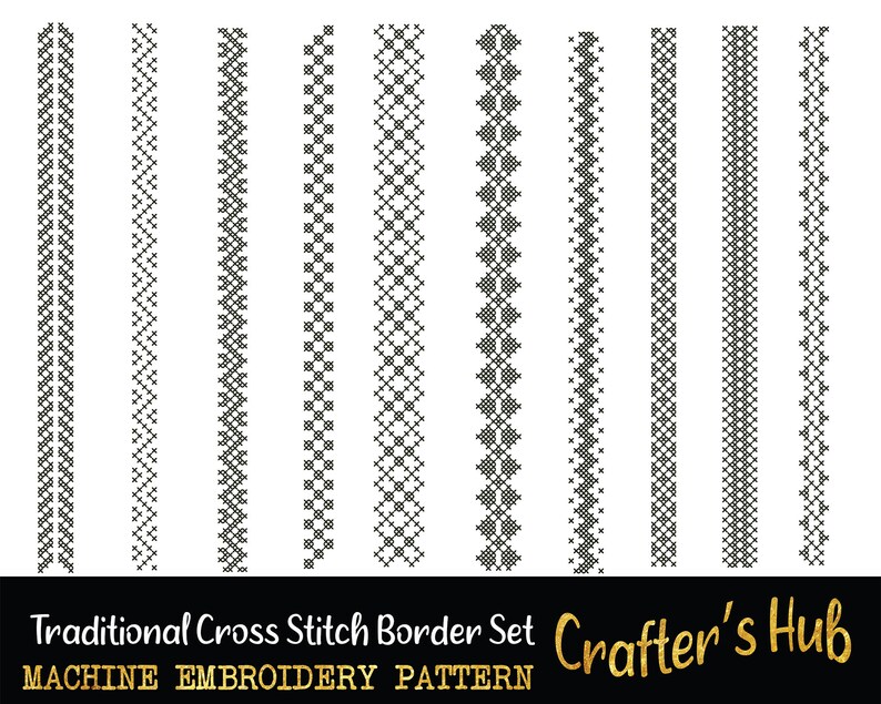Traditional Slavic Cross Stitch Border Set of 10 Machine - Etsy
