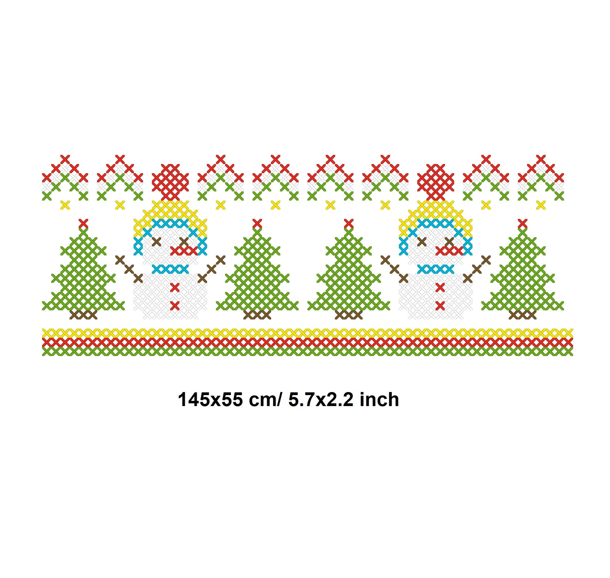 Christmas Border Cross Stitch Machine Embroidery File | Etsy