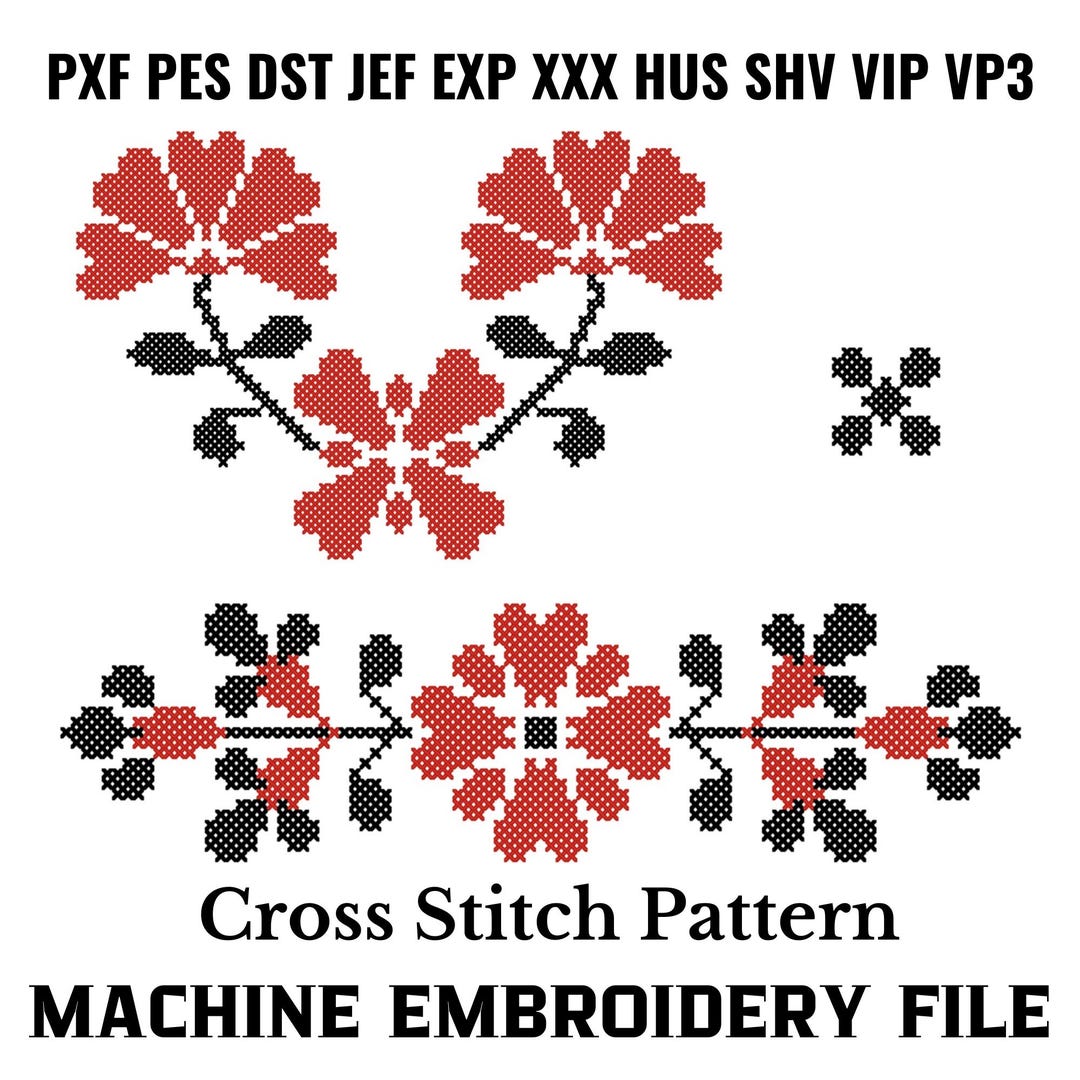 Traditional Slavic Cross Stitch Machine Embroidery Pattern - Etsy