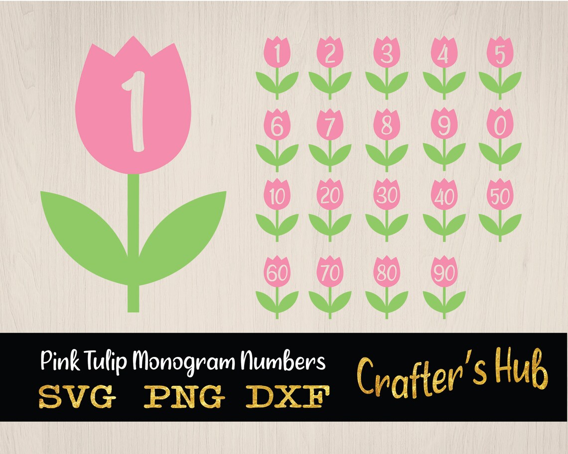 Tulip Number Svg Alphabet Cut File Cricut Floral Monogram Svg - Etsy