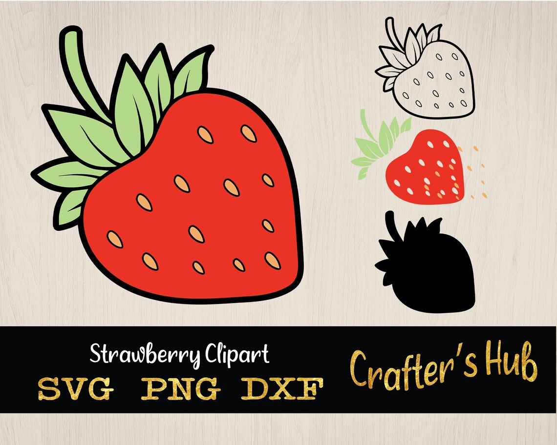 Strawberry Svg Cut File for Cricut, Strawberry Fruit Clipart Png, Dxf ...
