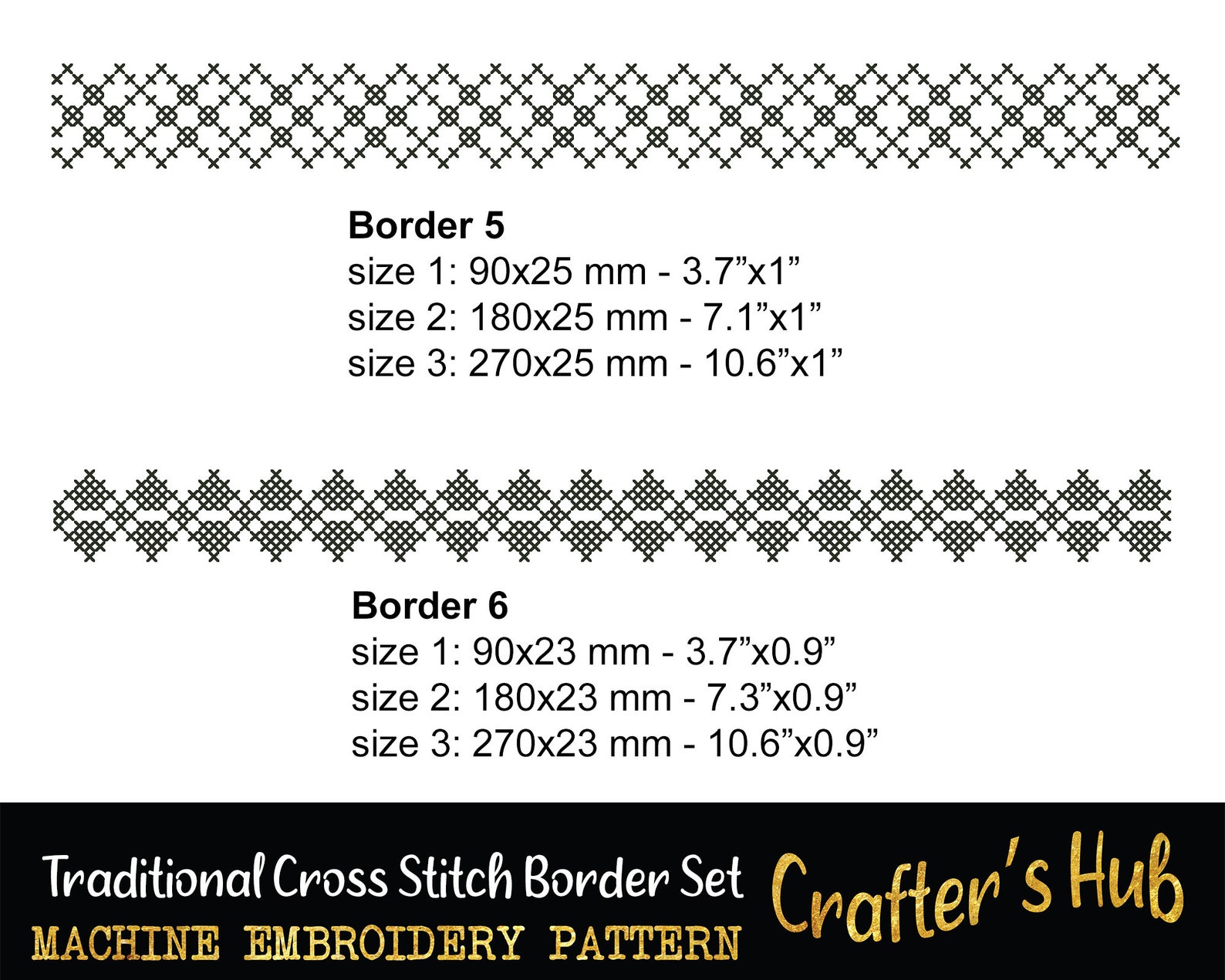 Traditional Slavic Cross Stitch Border Set of 10 Machine - Etsy