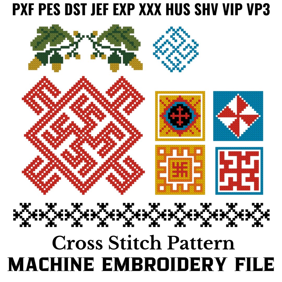 Slavic Cross Stitch Machine Embroidery Pattern Instant Download Bundle ...