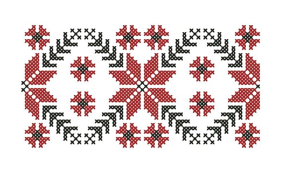 Romanian Floral Motive Cross Stitch Machine Embroidery Pattern | Etsy
