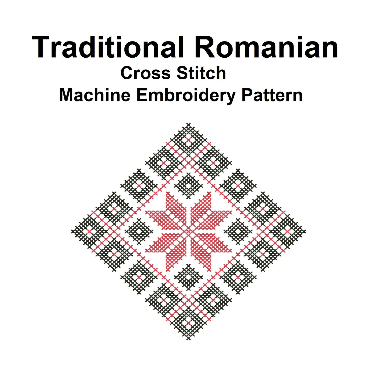 Traditional Romanian Folk Cross Stitch Machine Embroidery - Etsy