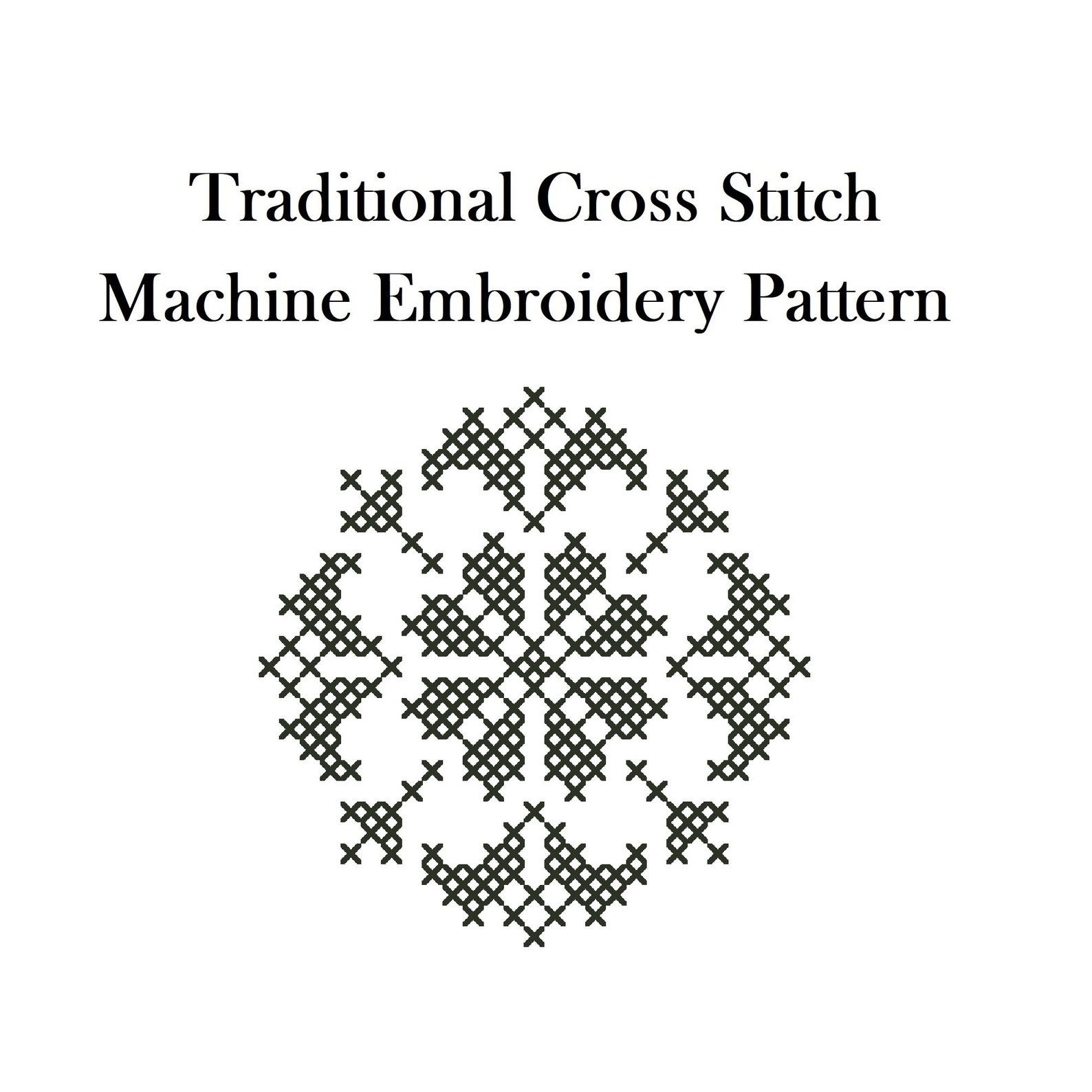 Traditional Cross Stitch Machine Embroidery Pattern - Etsy