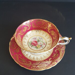 Paragon Teacup, Paragon Tea Cup, Deep Pink Tea Cup and Saucer With ...