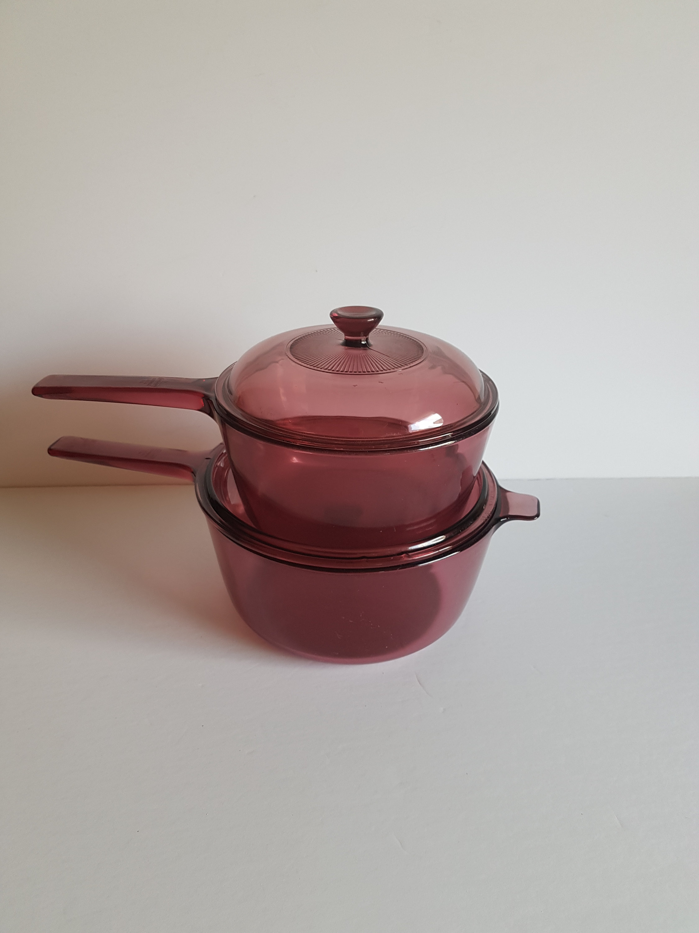 Pyrex Visions Cranberry Cookware 2.5 and 1.5 L Pot Glass | Etsy