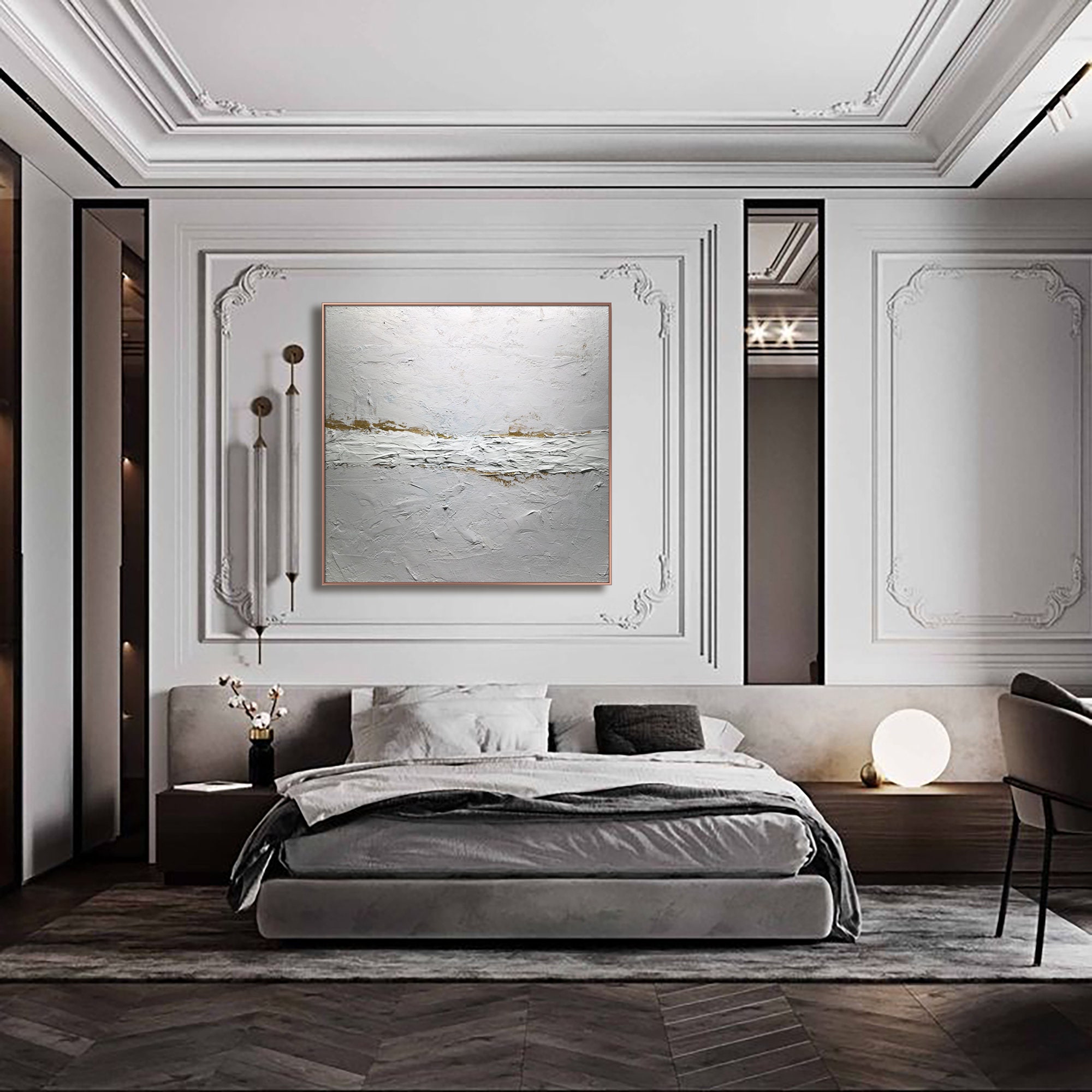Large Abstract White Painting White Paintings White 3D - Etsy