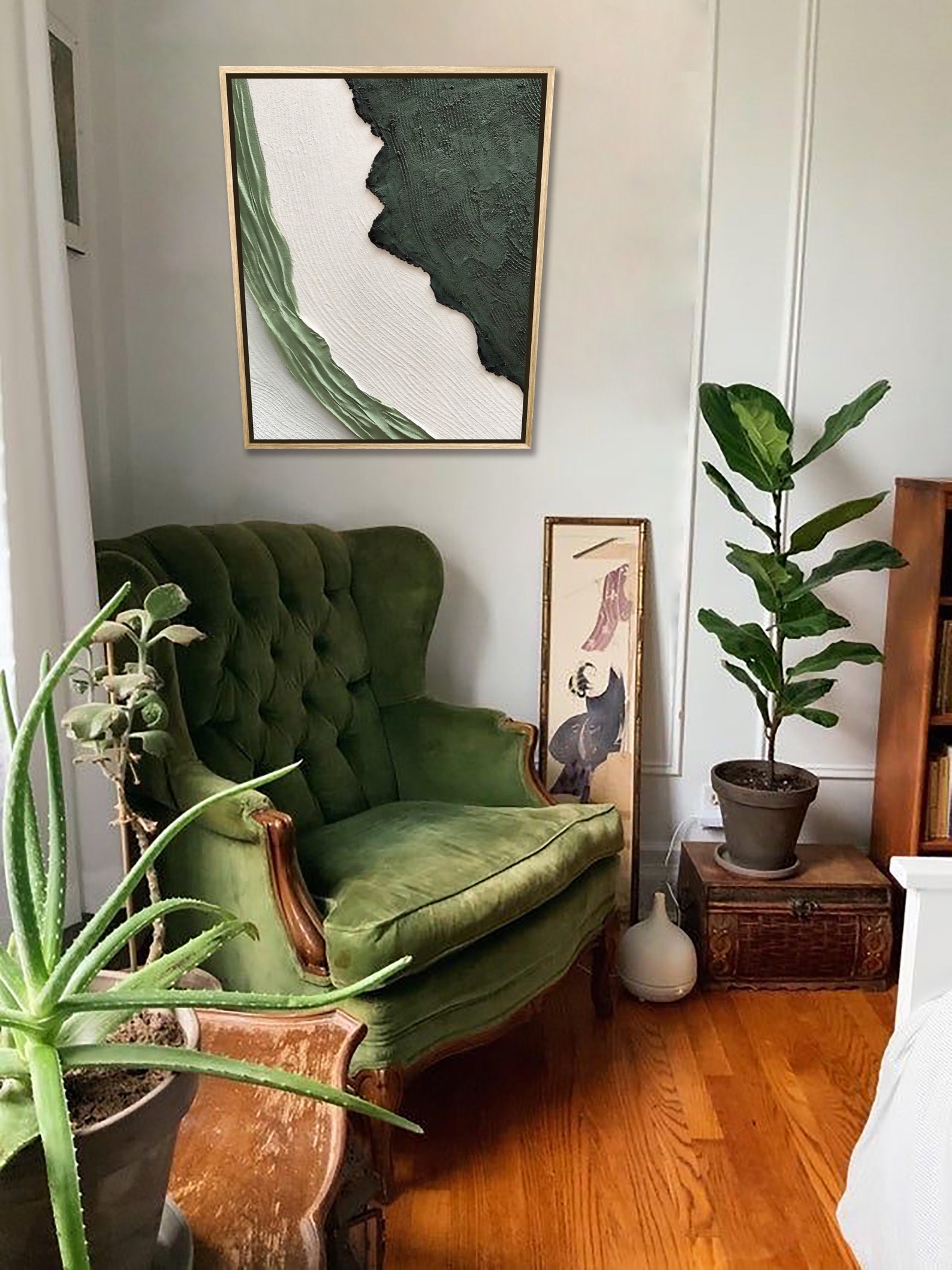 Oversized Abstract Painting Verdant Nature Texture Painting - Etsy