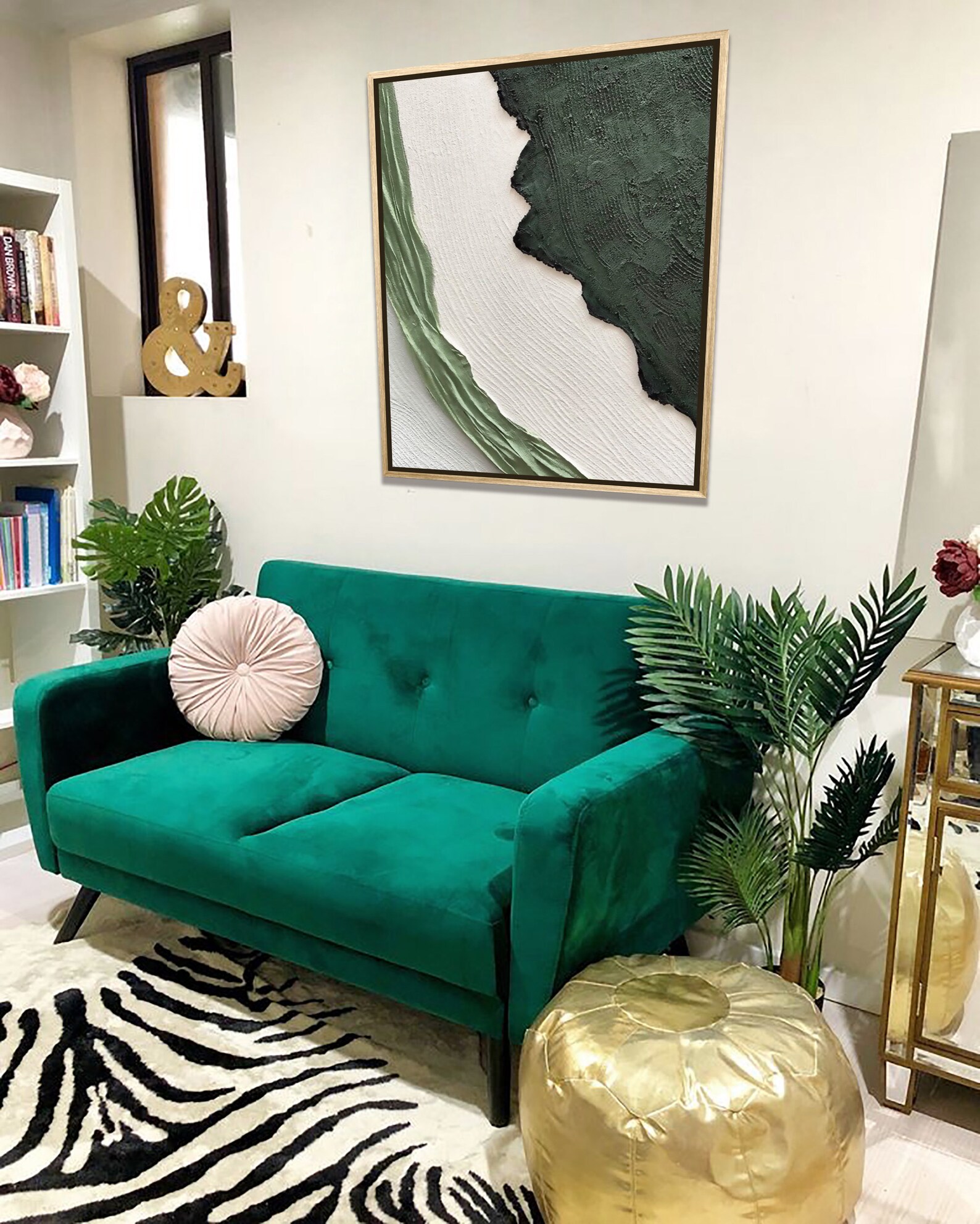 Oversized Abstract Painting: Verdant Nature Texture, Scandinavian Art ...