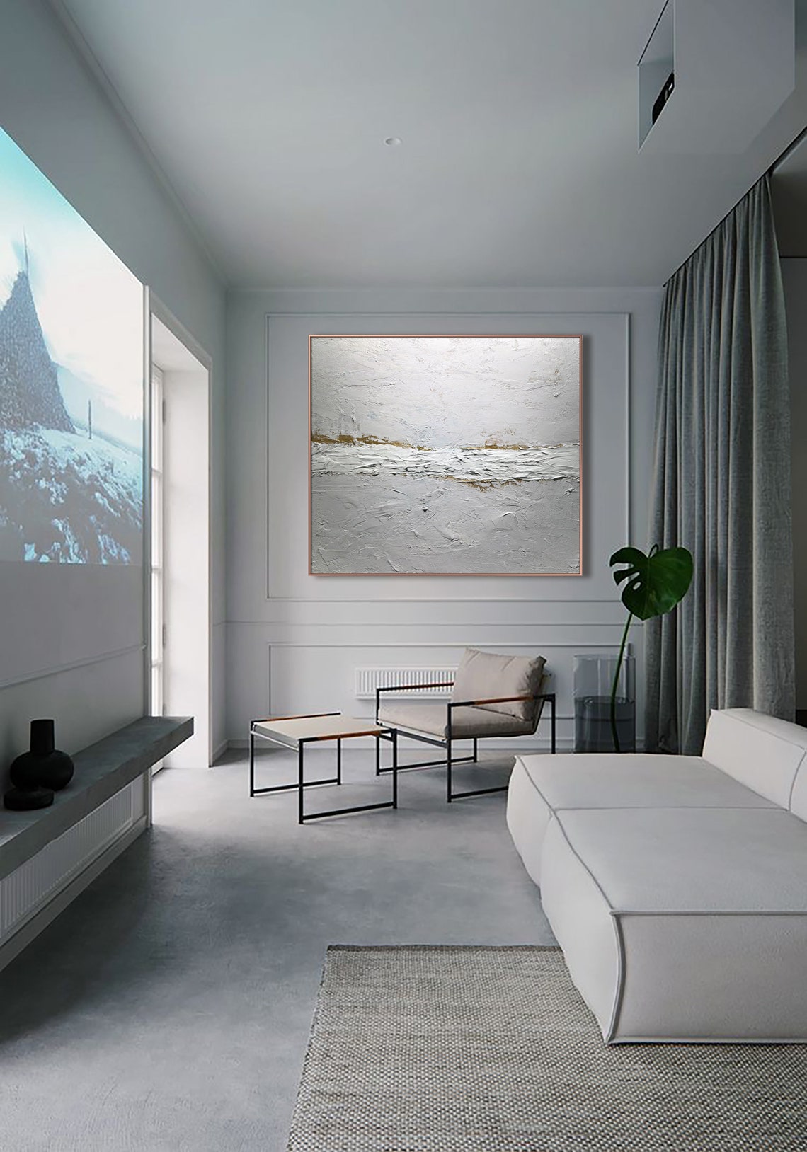 Large Abstract White Painting White Paintings White 3D - Etsy