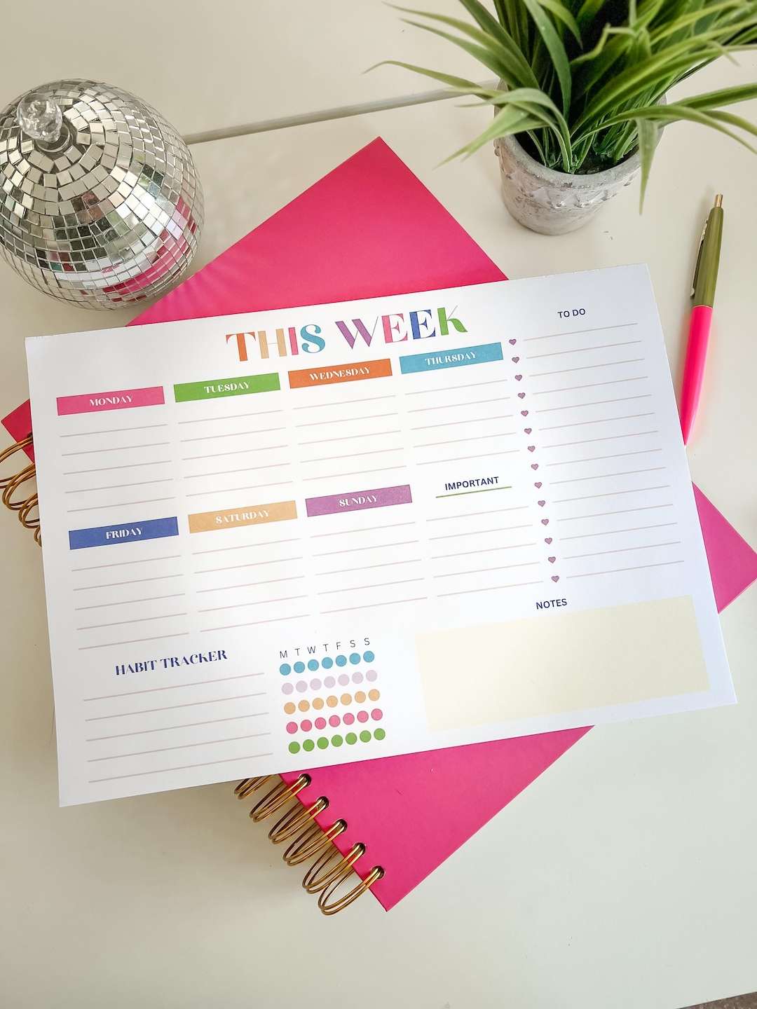 Weekly Desktop Planner - Etsy