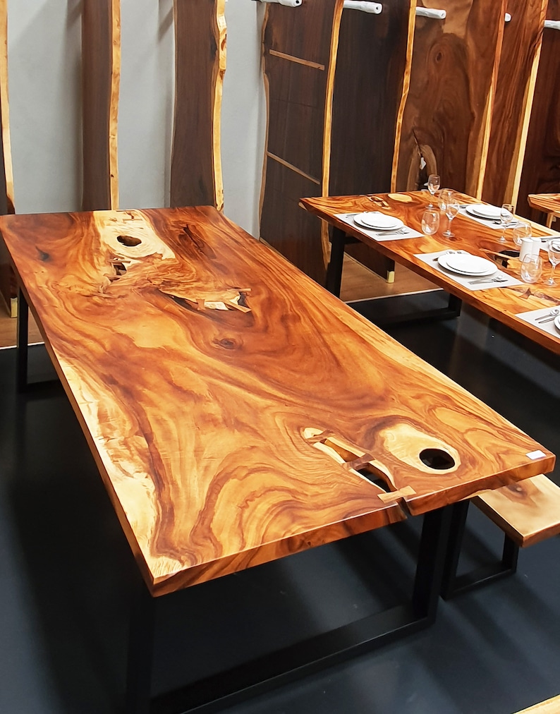 Live Edge Monkey Pod Wood Hardwood Timber Table - Etsy Australia