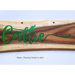 Personalised Live Edge Name Engraved Board / Resin Board Name / Epoxy ...
