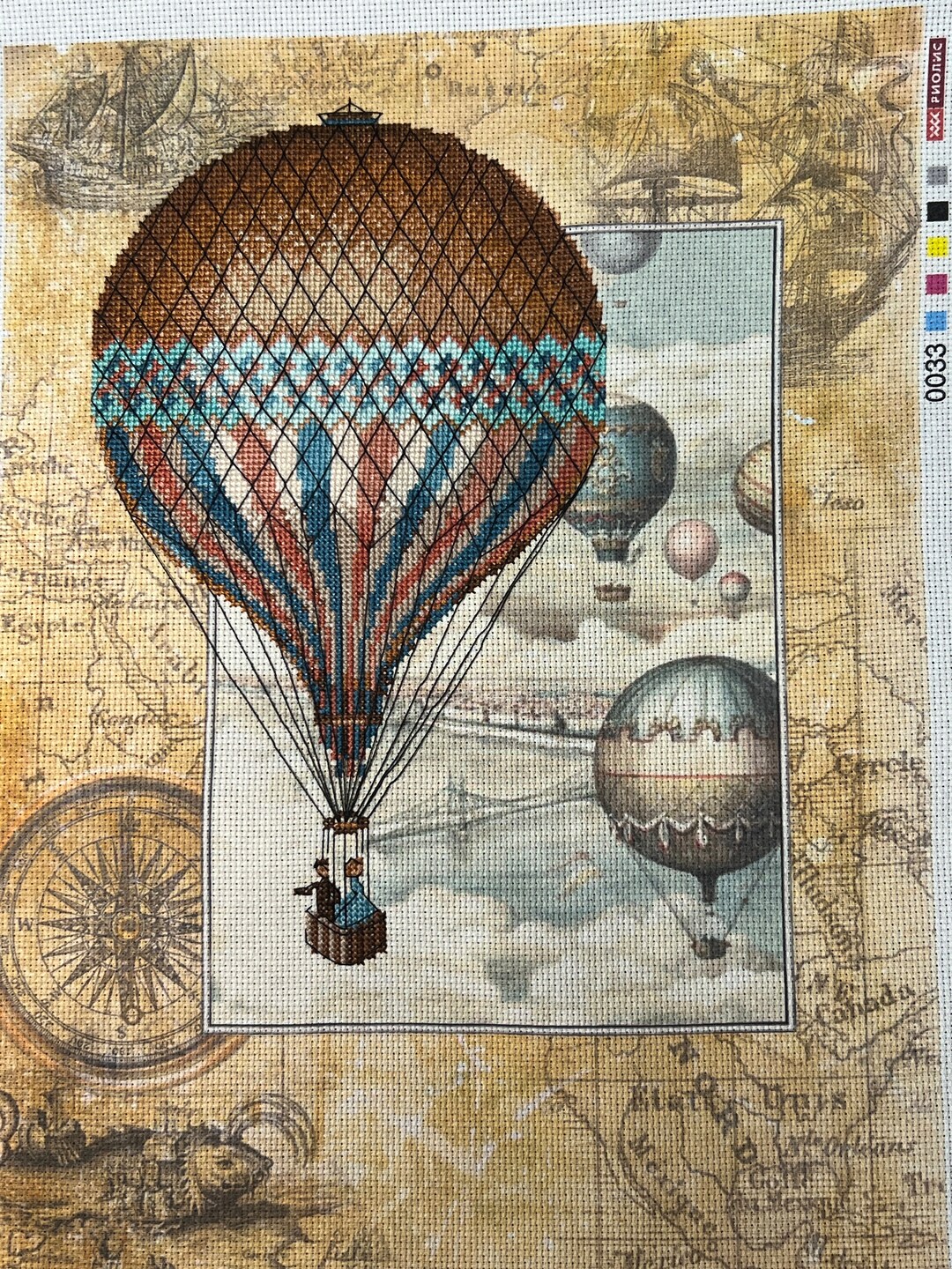 Hot Air Balloon Handmade Cross Stitch Completed - Etsy