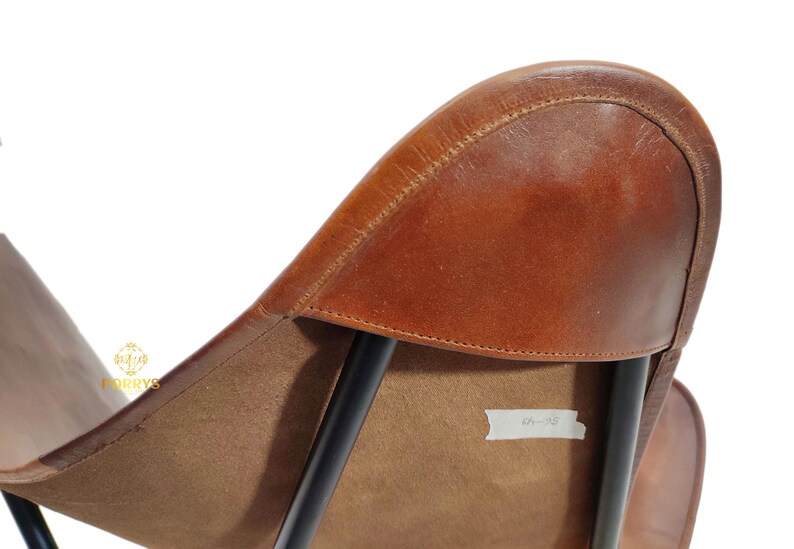 Handcrafted Leather Butterfly Chair Comfortable Industrial Vintage ...