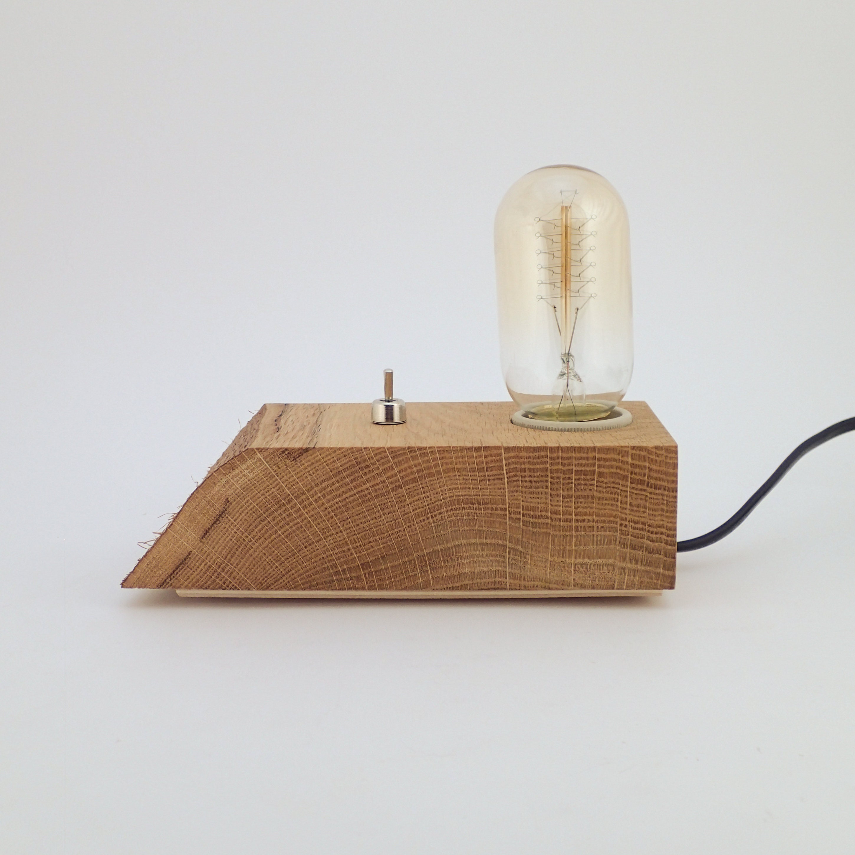 Wooden Edison Lamp - Oak Wood, Industrial Design. - Etsy