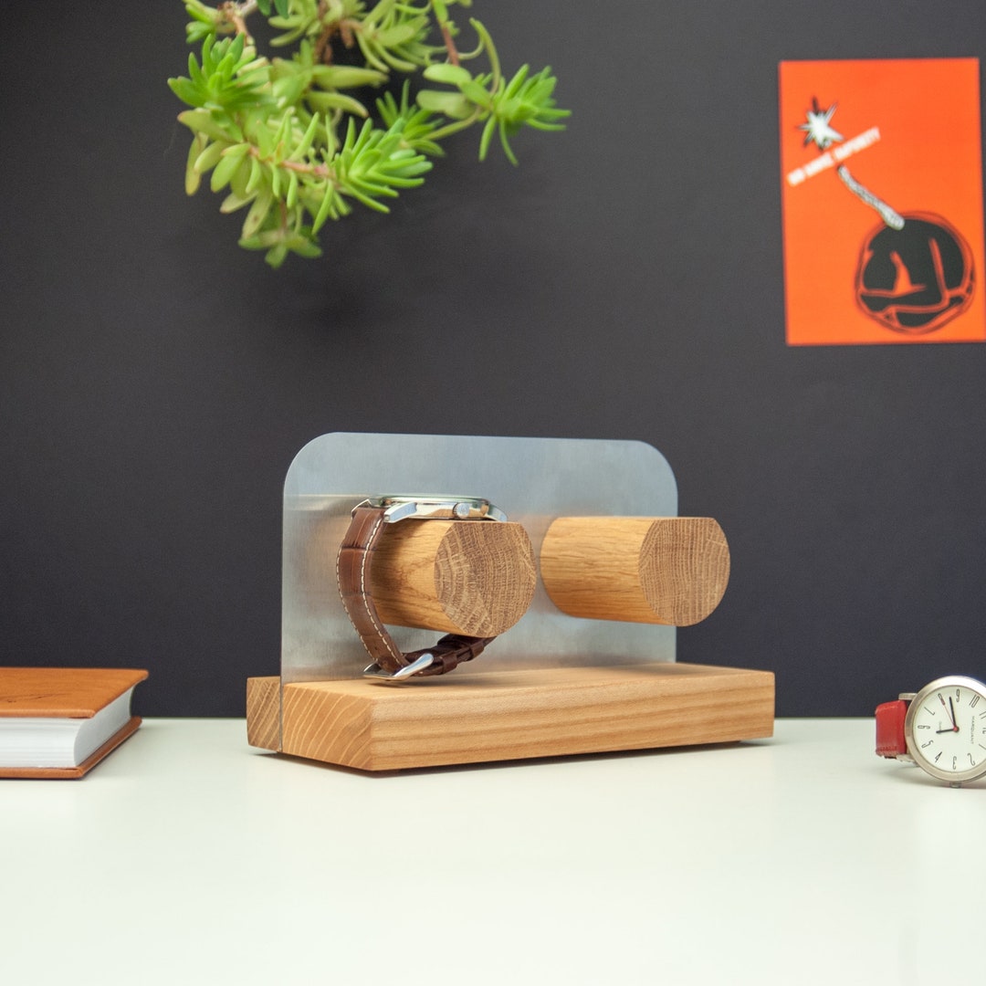 Oak Watch Stand: Stainless Steel, Minimalist Jewelry Display - Etsy