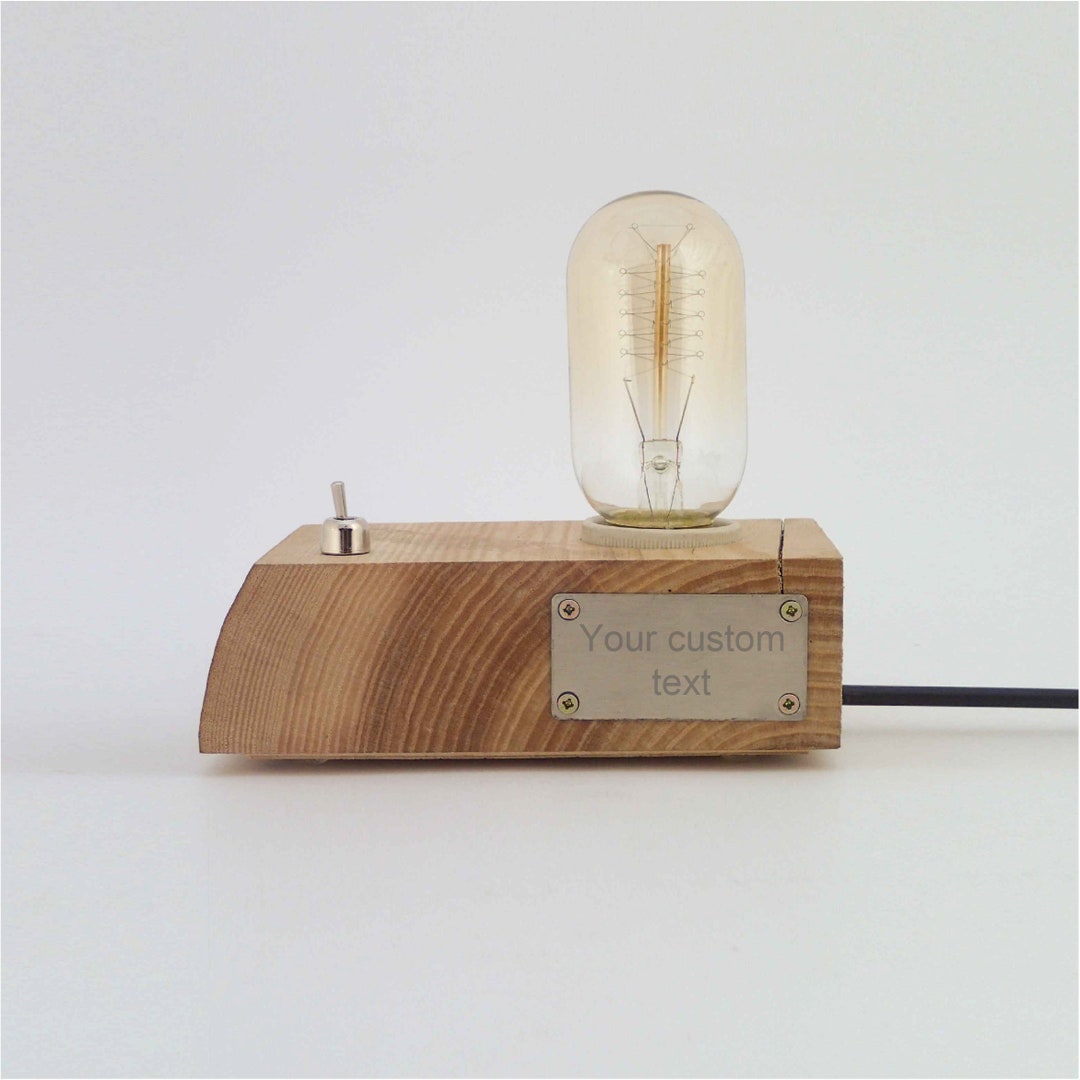 Wooden Edison Lamp - Oak Wood, Industrial Design. - Etsy