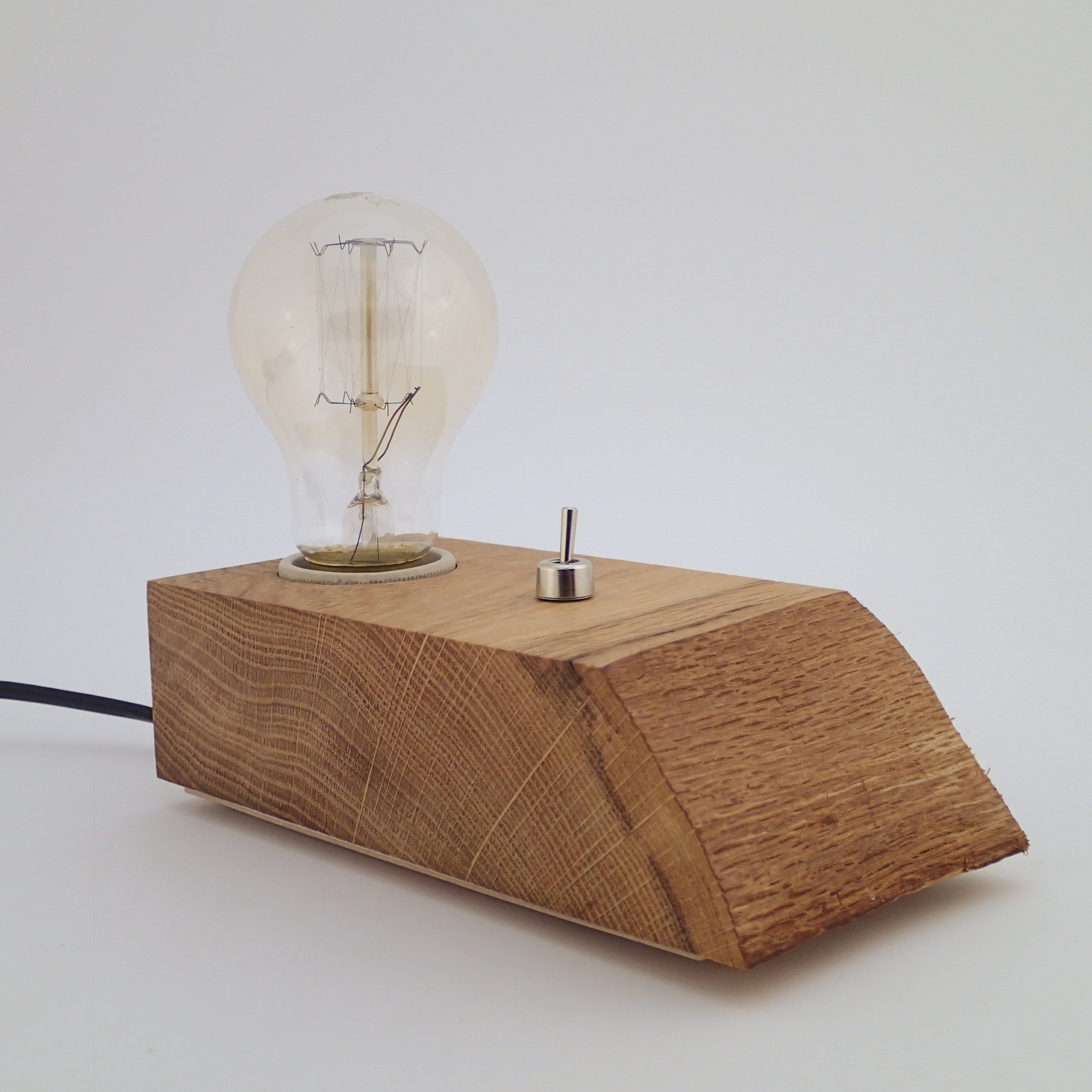 Wooden Edison Lamp - Oak Wood, Industrial Design. - Etsy