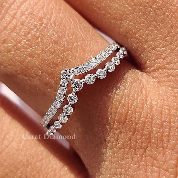 Chevron Wedding Band - Etsy