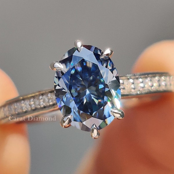 Blue Engagement Ring - Etsy