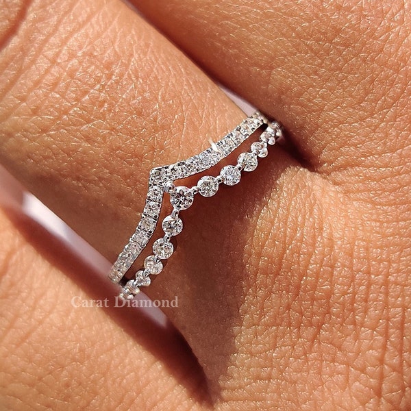 Chevron Wedding Band - Etsy