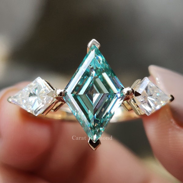 Blue Lozenge Cut Ring - Etsy