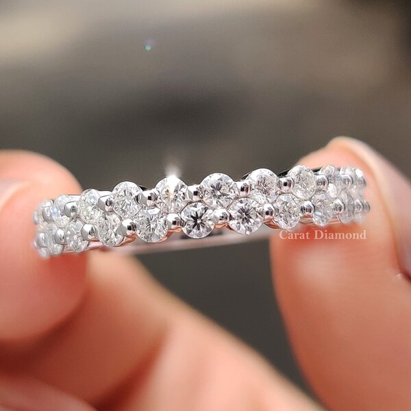 Double Row Eternity Band - Etsy